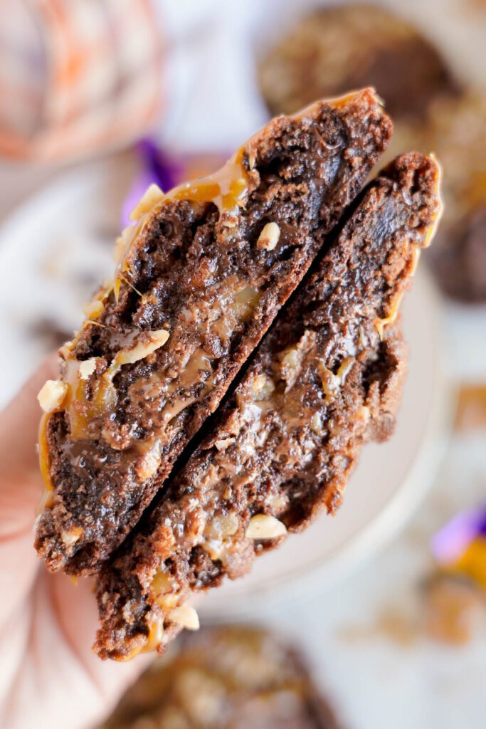 Chocolate Caramel Stuffed Cookies! - LemonPeony